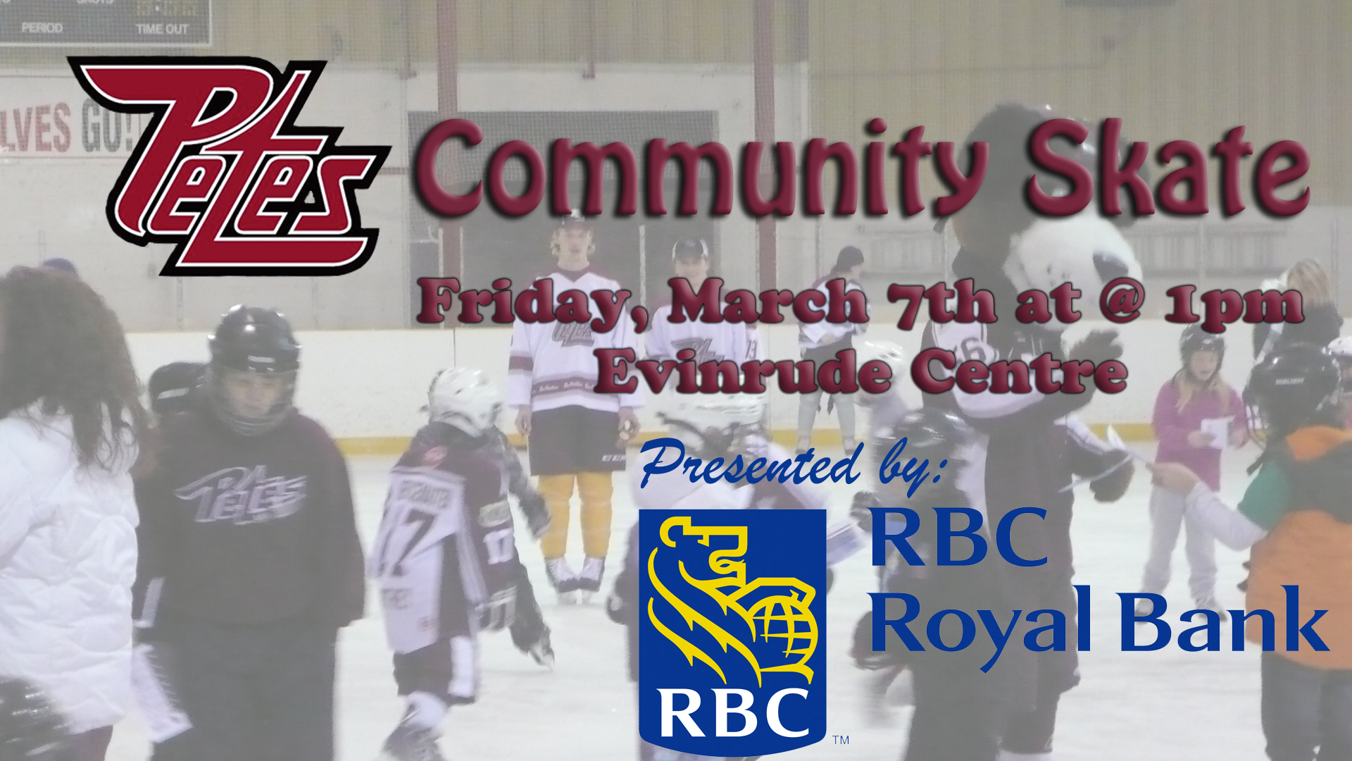 Petes Head to Evinrude Centre for RBC Community Skate - Peterborough Petes