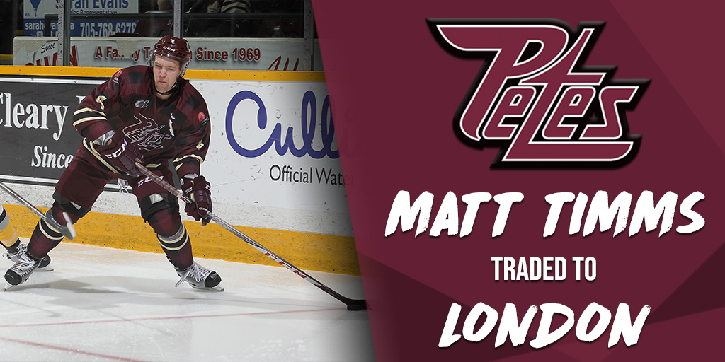 Petes Trade Matt Timms to London Knights in Exchange for Picks ...