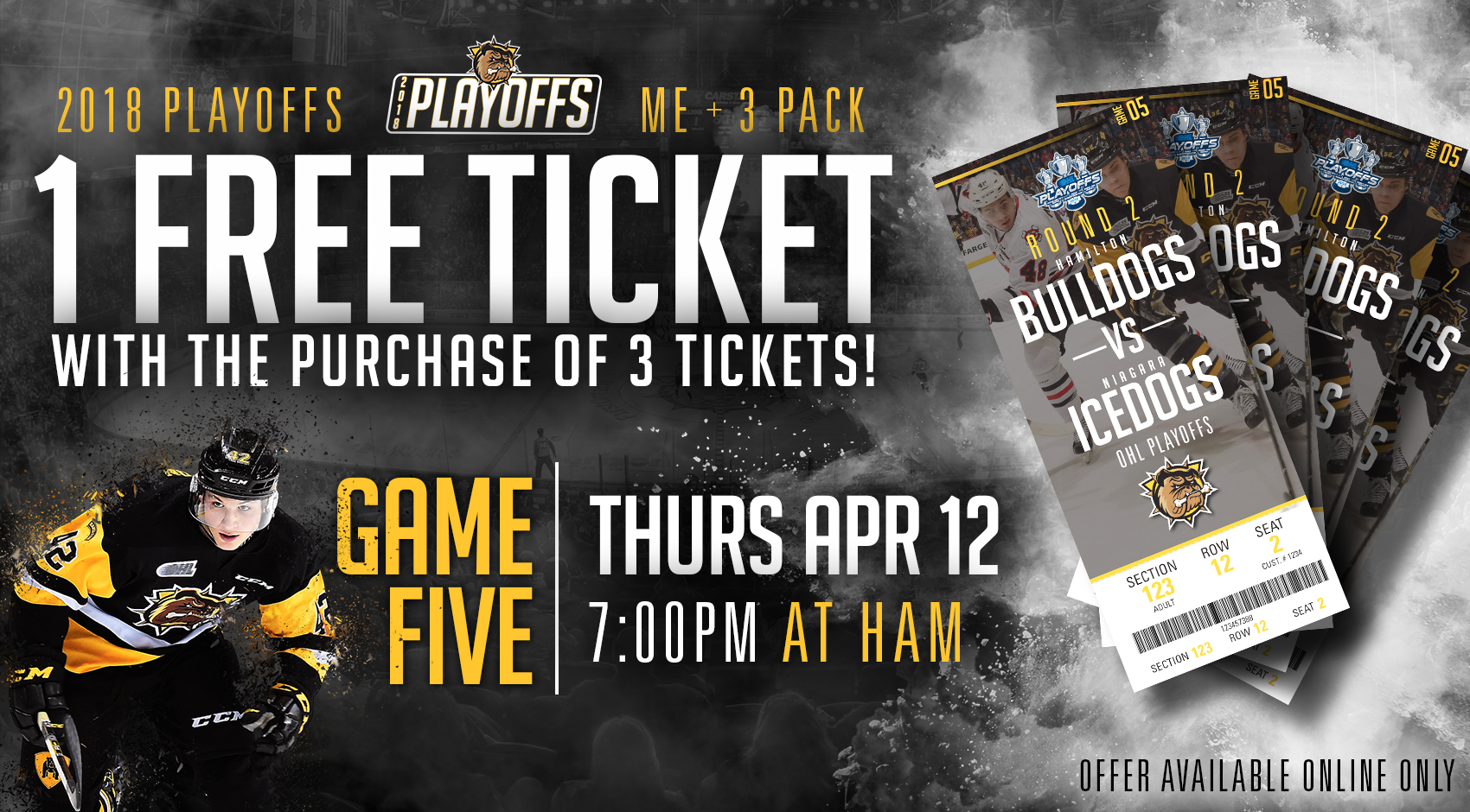 Buy 3 Tickets and Get the 4th Ticket Free! - Brantford Bulldogs