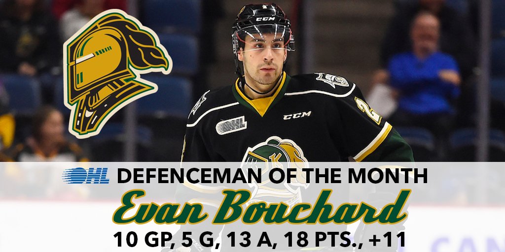 EVAN BOUCHARD NAMED DEFENCEMAN OF THE MONTH - London Knights
