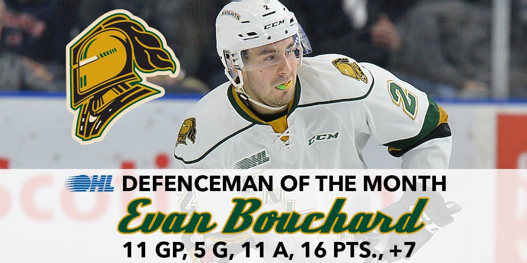 EVAN BOUCHARD NAMED OHL DEFENCEMAN OF THE MONTH - London Knights