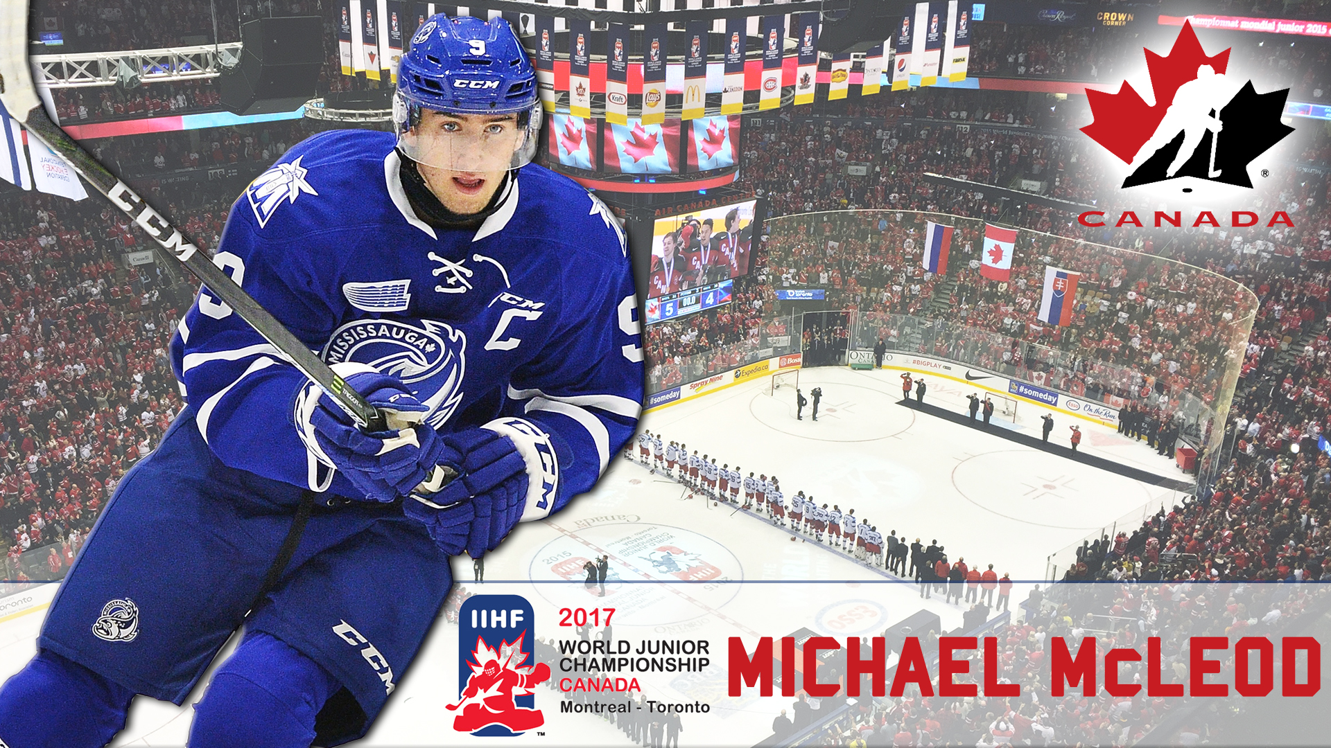 Michael McLeod 1 of 6 OHL Players to Represent Canada at 2017 IIHF ...