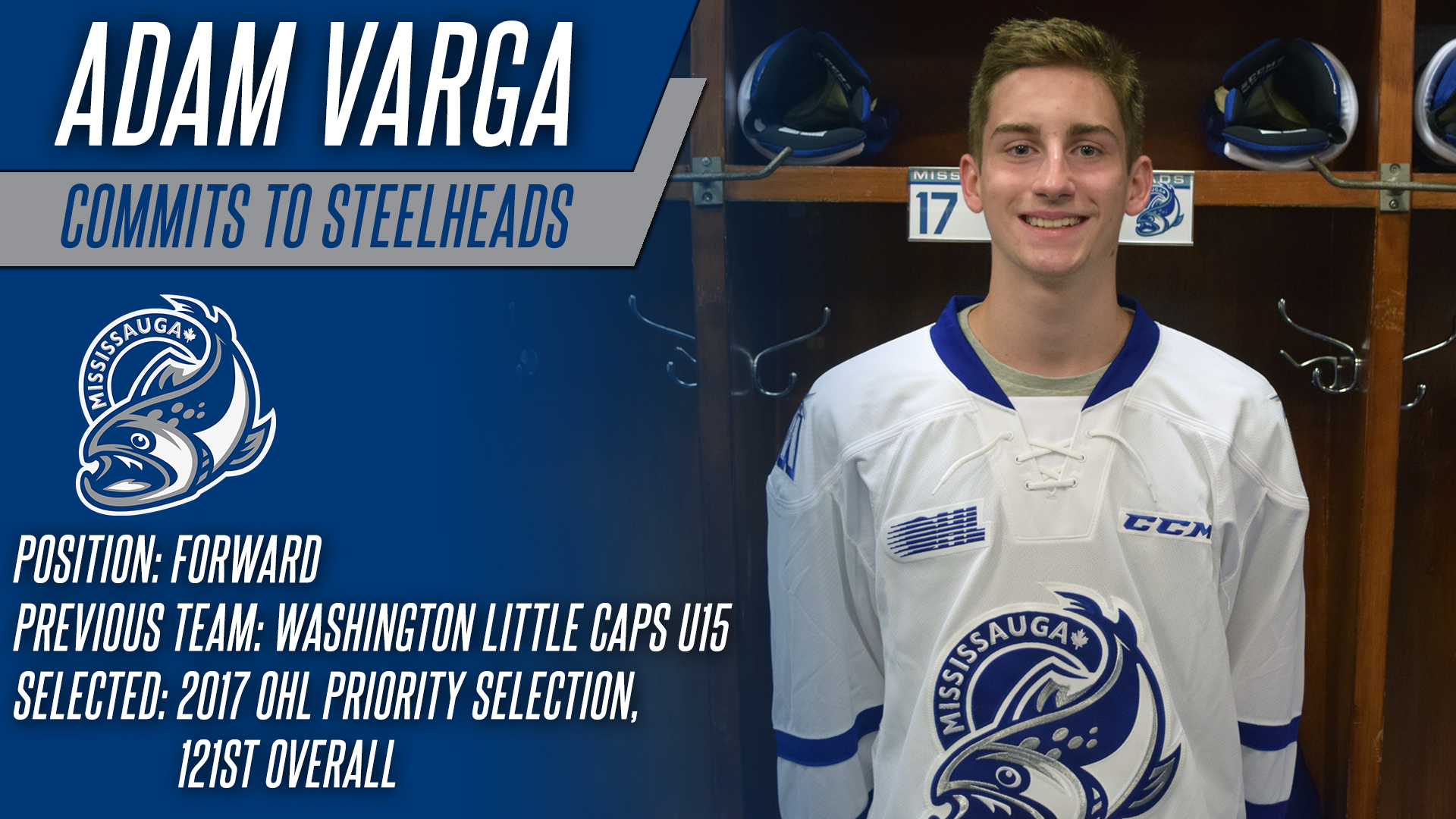 Adam Varga commits to Steelheads - Brampton Steelheads