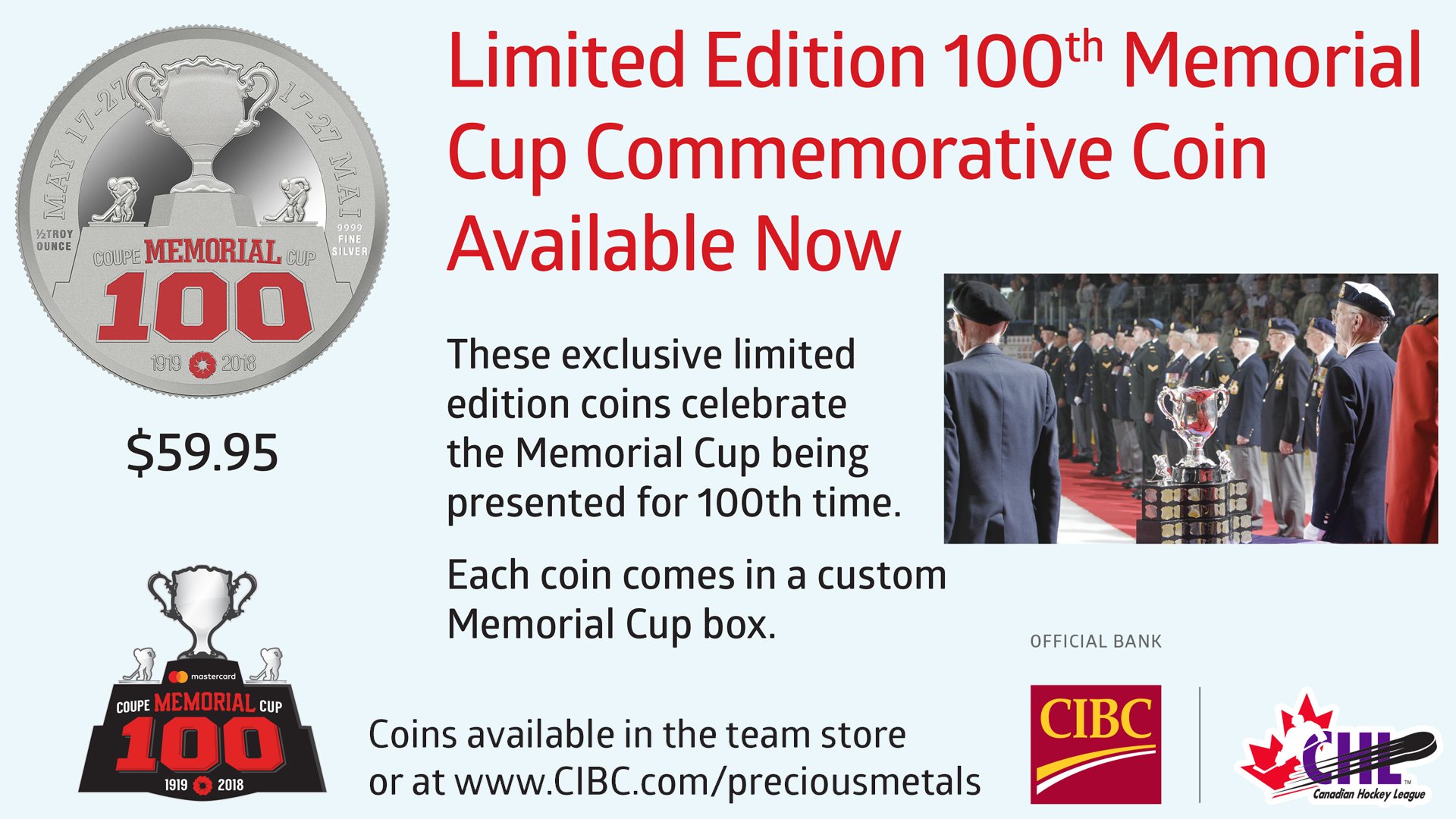 100th Memorial Cup Commemorative Coins Now Available - Brampton Steelheads
