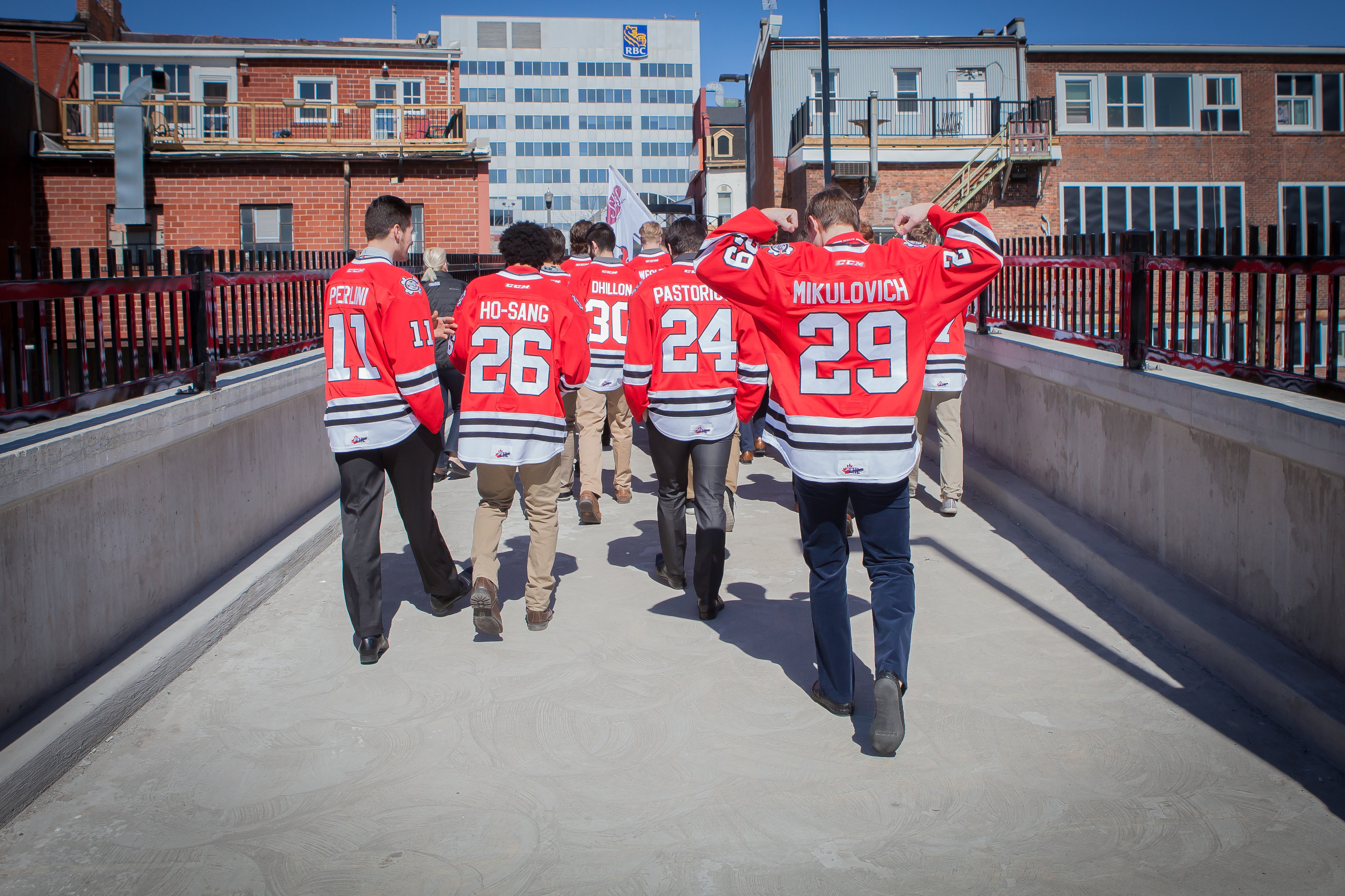 Flag Raising at City Hall - Niagara IceDogs