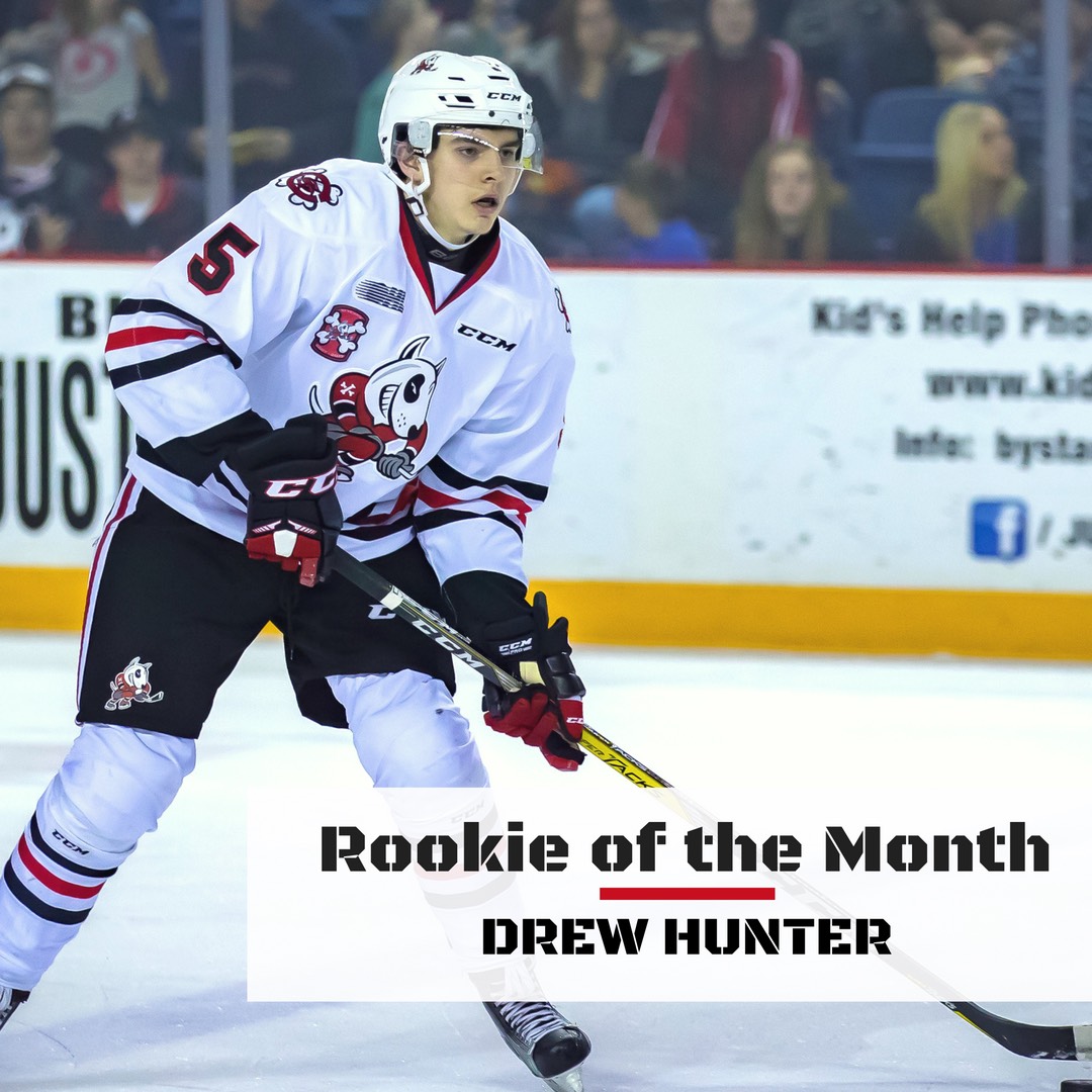 Drew Hunter Named Rookie of the Month - December - Niagara IceDogs