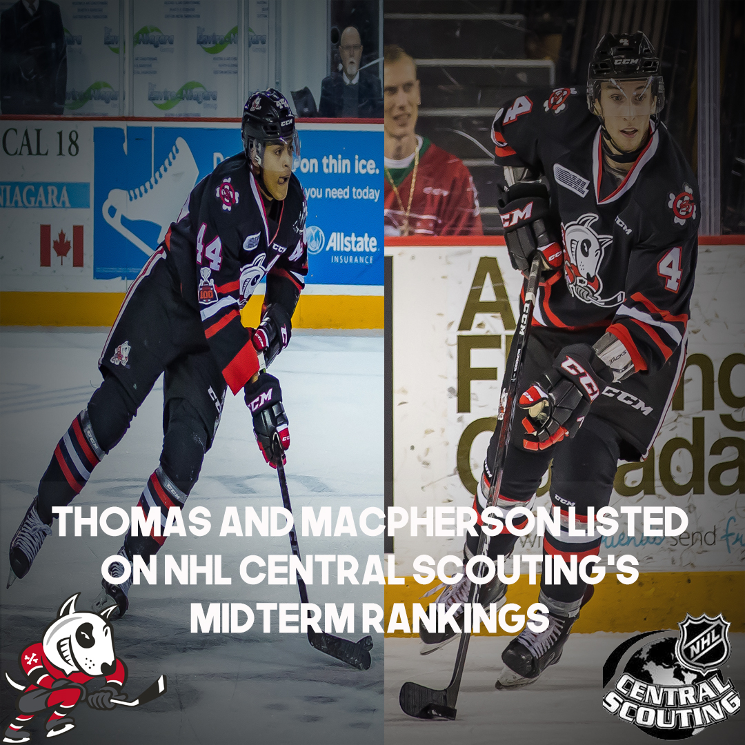 Thomas, MacPherson ranked on NHL CSS Midterm Rankings - Niagara IceDogs