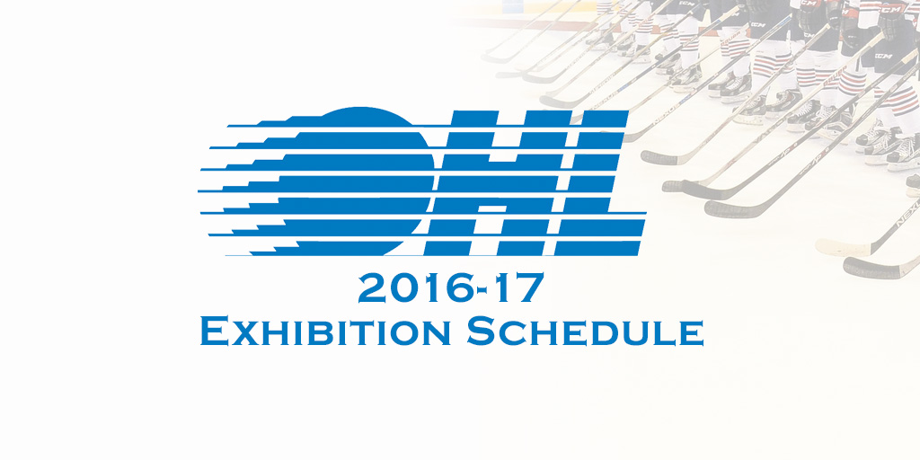 OHL Announces 2016 Exhibition Game Schedule - Barrie Colts