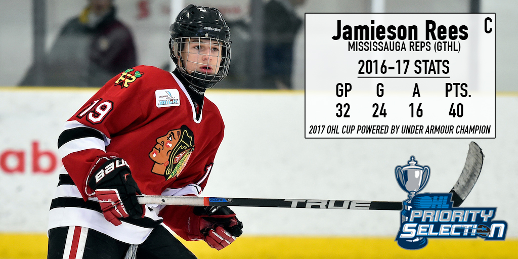 2017 OHL Draft Profile: Jamieson Rees, Mississauga Reps - Guelph Storm