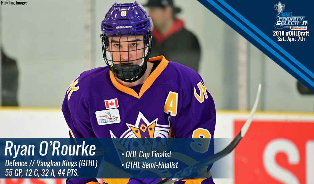 2018 OHL Priority Selection Profile: Ryan O'Rourke - Ontario Hockey League