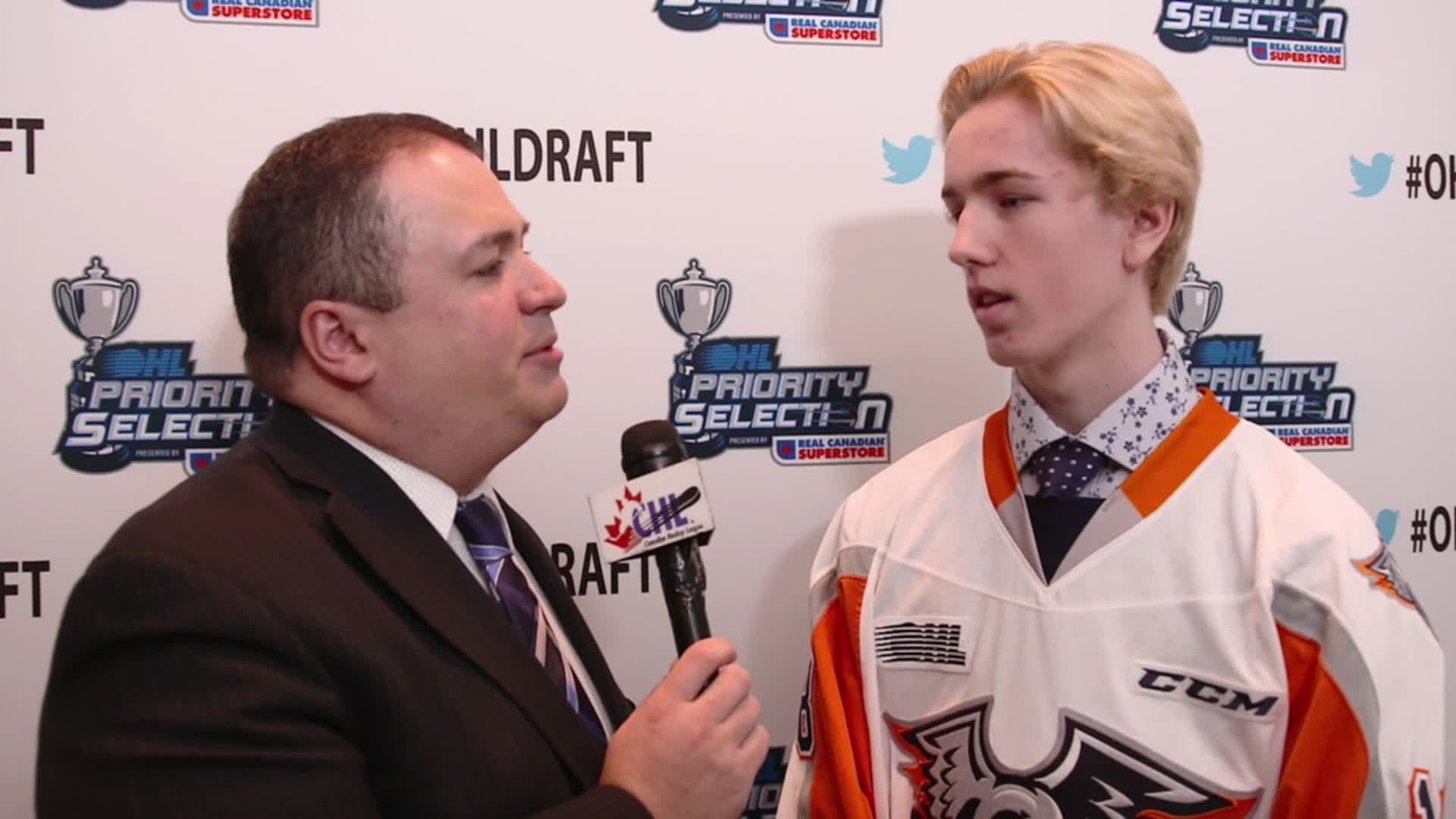 Evan Vierling - OHL Draft Day Interview - Ontario Hockey League