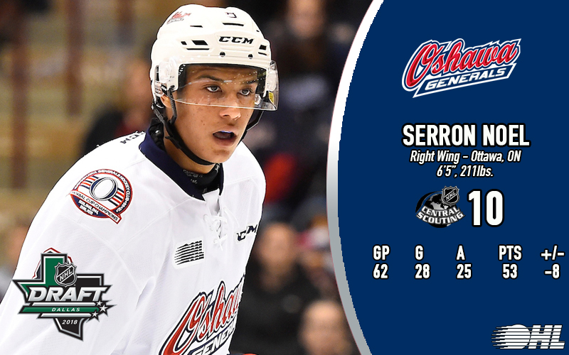 2018 NHL Draft Profile: Serron Noel - Ontario Hockey League