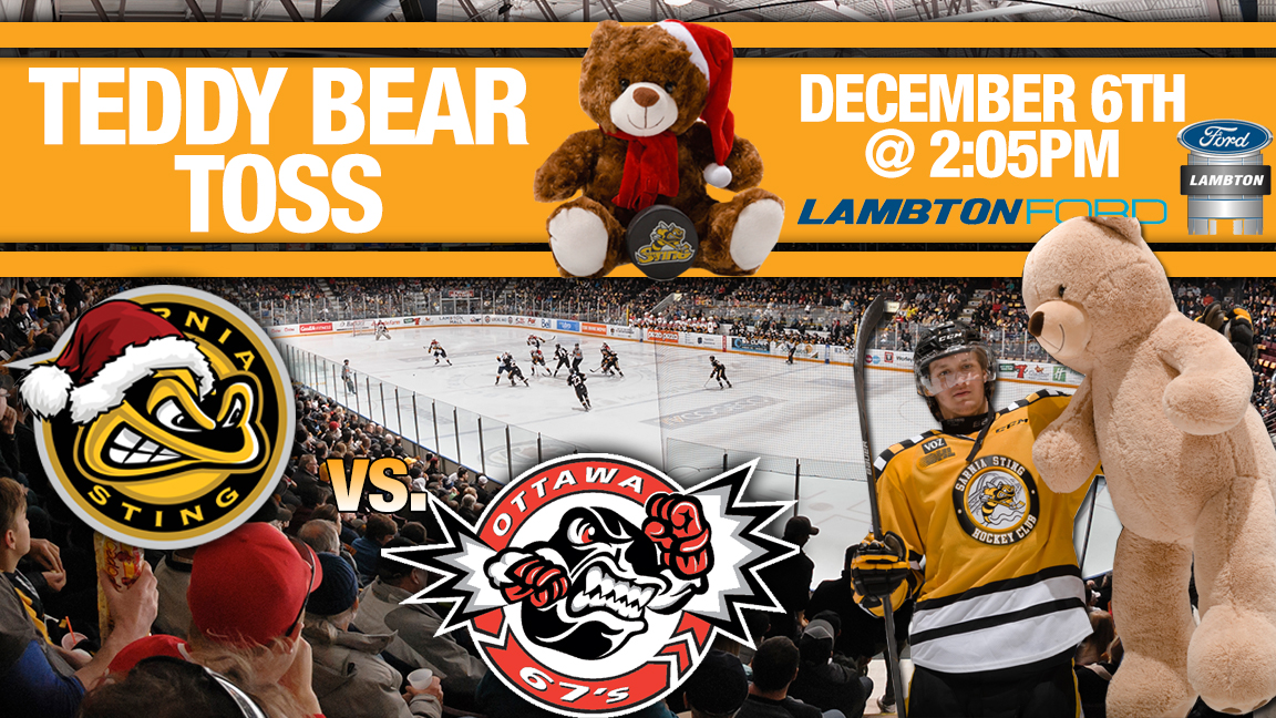 Teddy Bear Toss - Sunday @ 2:05PM - Sarnia Sting