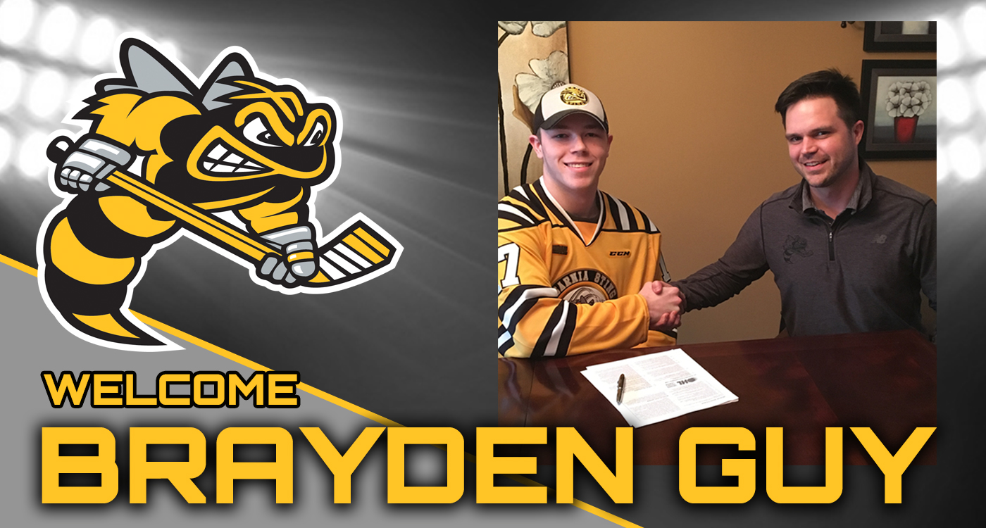 Sting Sign Brayden Guy - Sarnia Sting