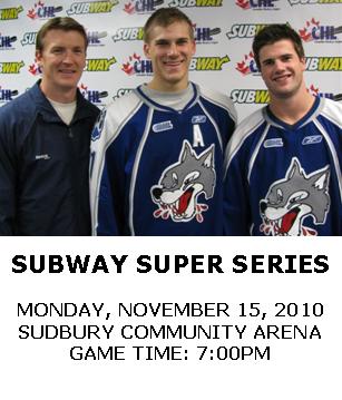 Wolves Selected for Subway Super Series - Sudbury Wolves