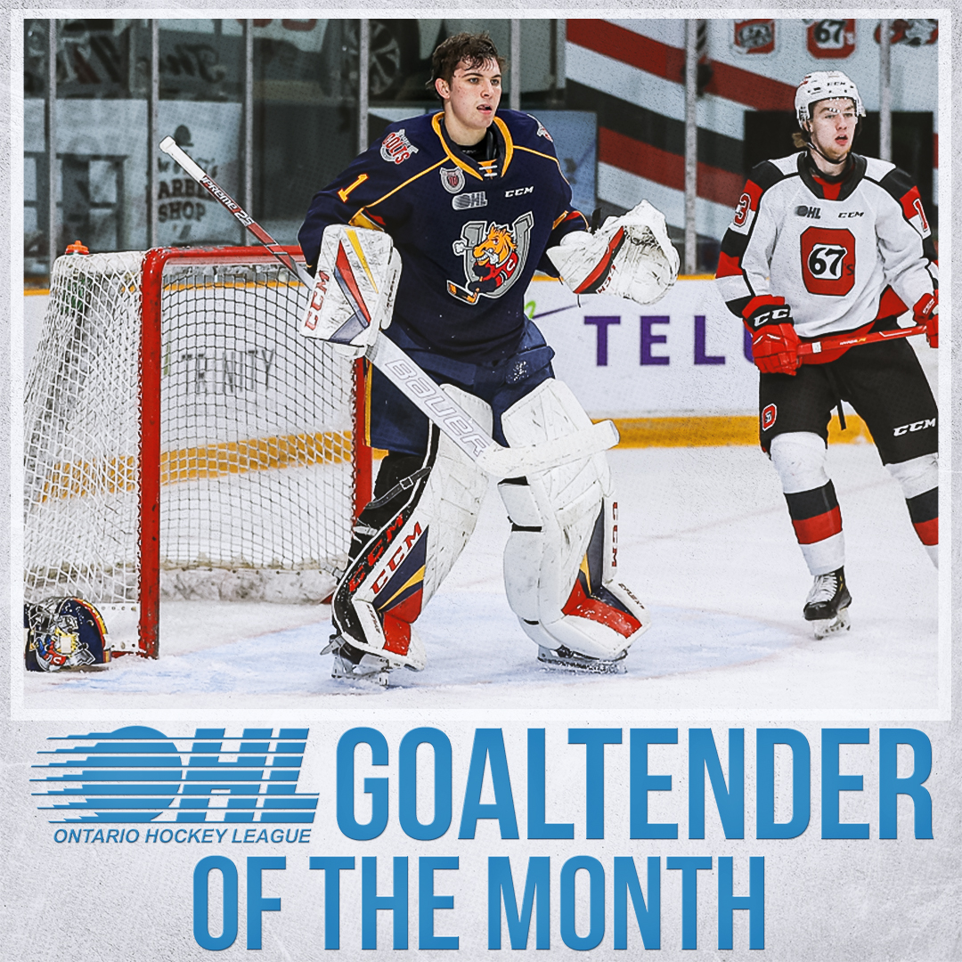 Guzda Named OHL Goaltender of The Month - Barrie Colts