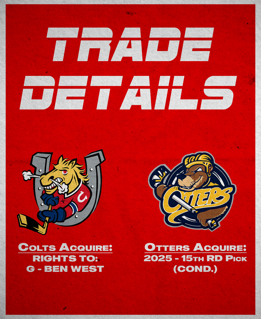 Colts & Otters Complete Trade! - Barrie Colts
