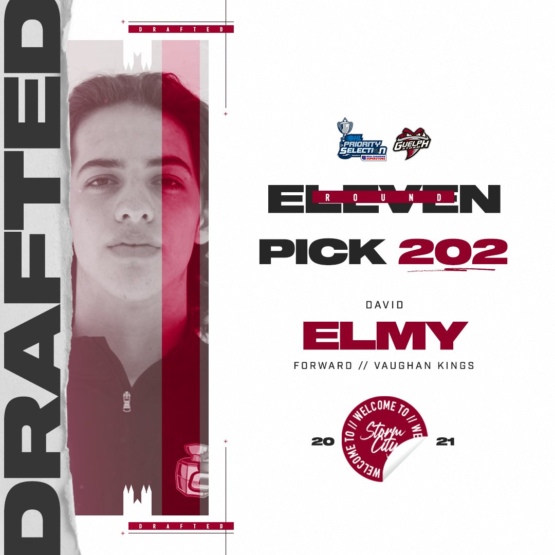 The Guelph Storm select David Elmy 202nd Overall. - Guelph Storm