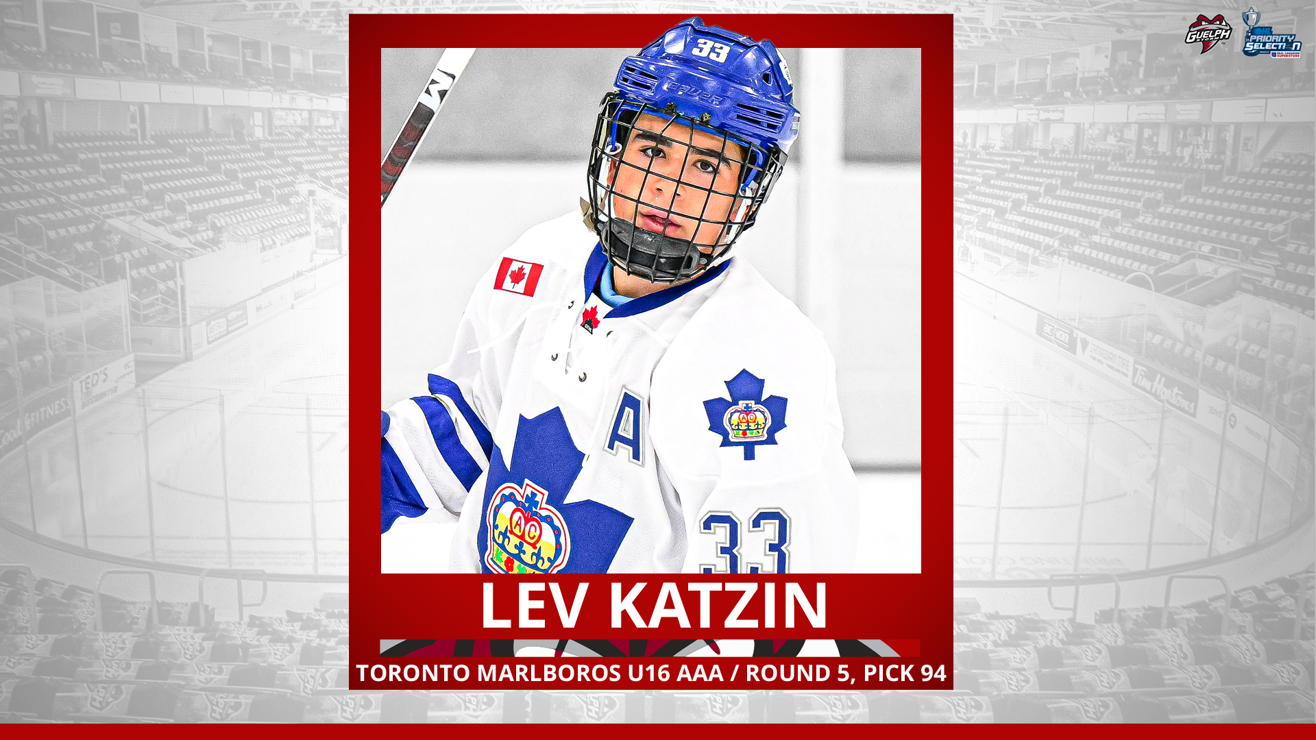 The Guelph Storm select Lev Katzin 94th Overall - Guelph Storm