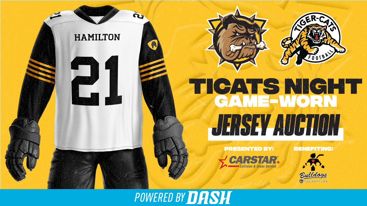Bulldogs X Ticats Jersey Auction - Brantford Bulldogs
