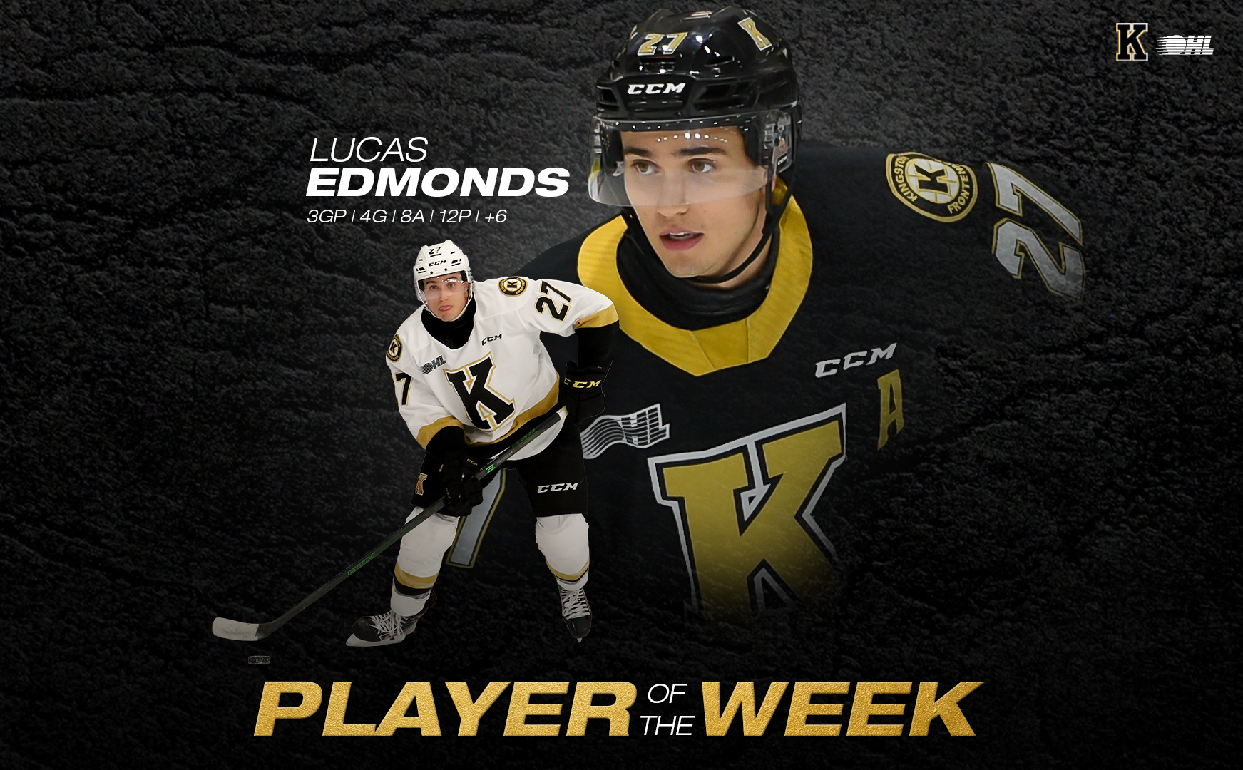 Lucas Edmonds named OHL Player of the Week - Kingston Frontenacs
