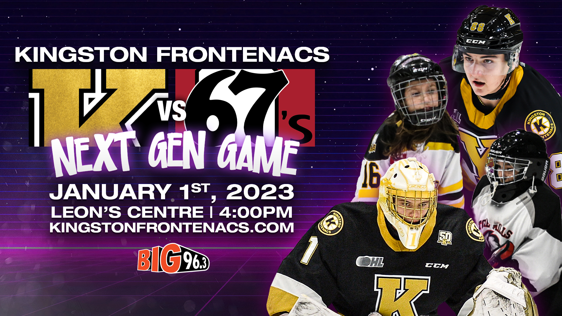 Next Gen Game - January 1st at Leon's Centre - Kingston Frontenacs