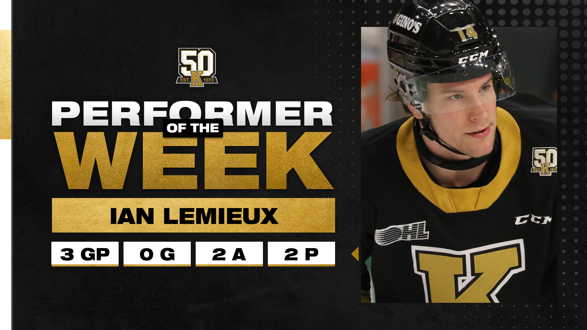 Performer of the Week: Ian Lemieux - Kingston Frontenacs
