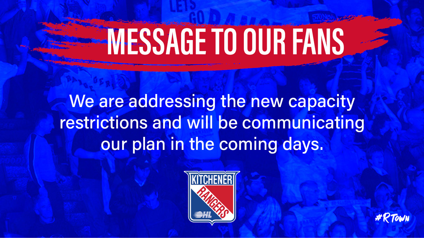 Capacity Restriction Information - Kitchener Rangers