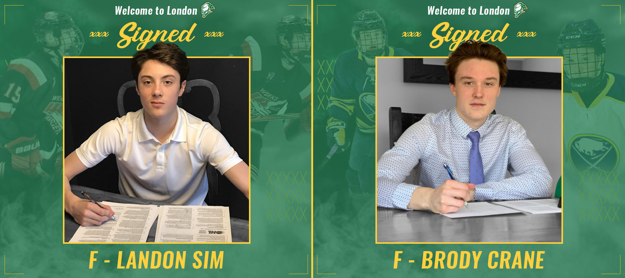 KNIGHTS SIGN SIM AND CRANE - London Knights
