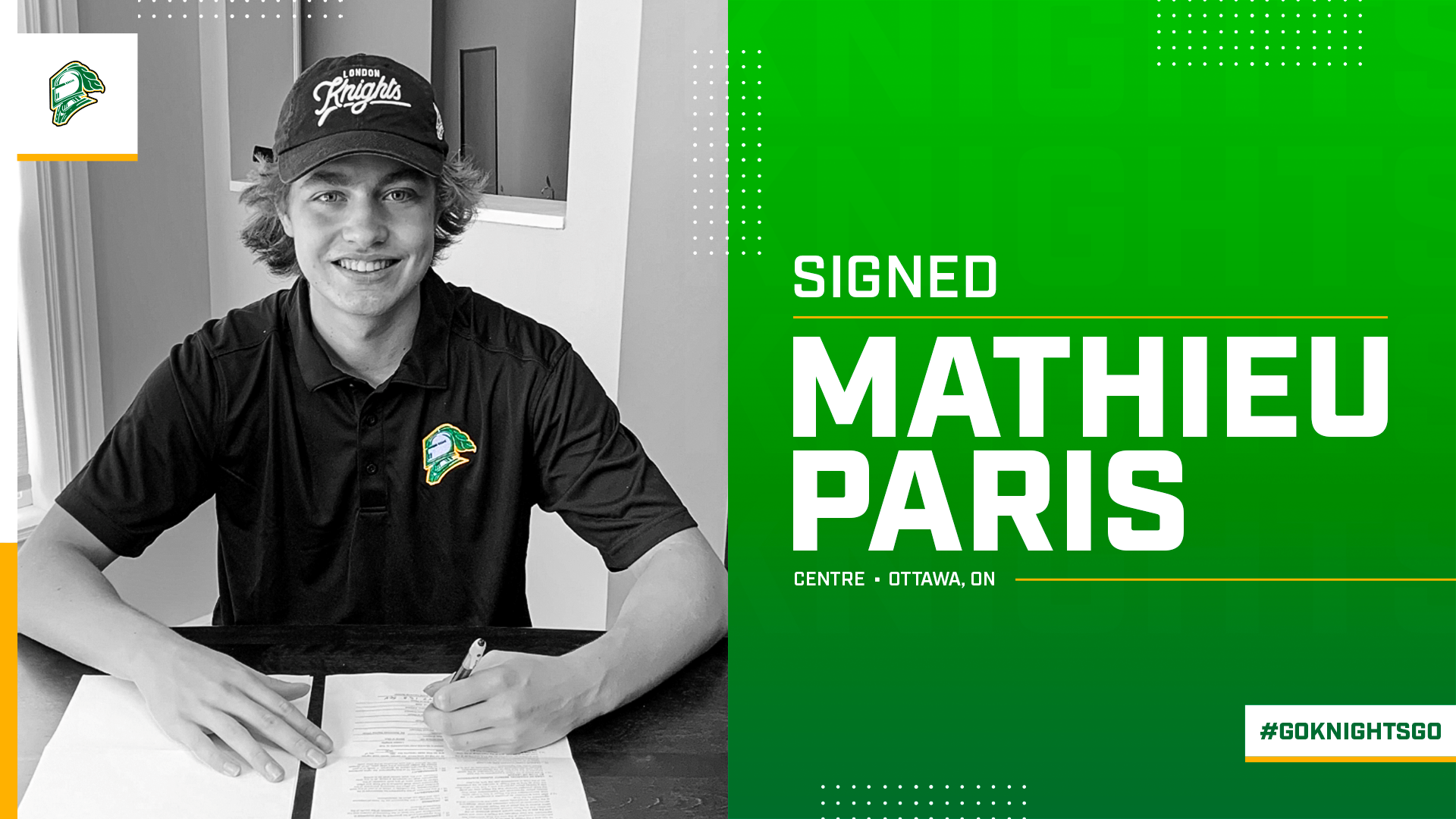 PARIS SIGNS WITH KNIGHTS - London Knights
