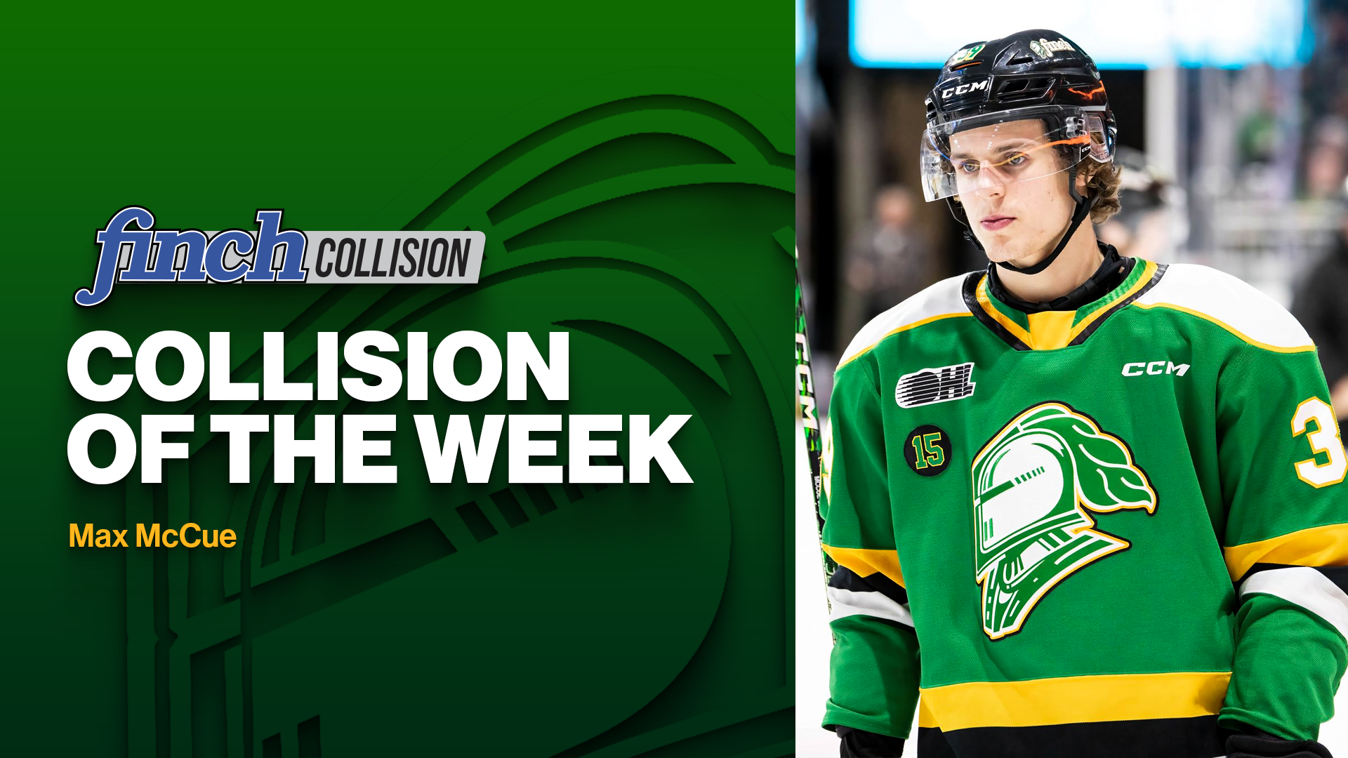 WATCH: McCUE DELIVERS HUGE HIT ON BATTALION PLAYER - London Knights