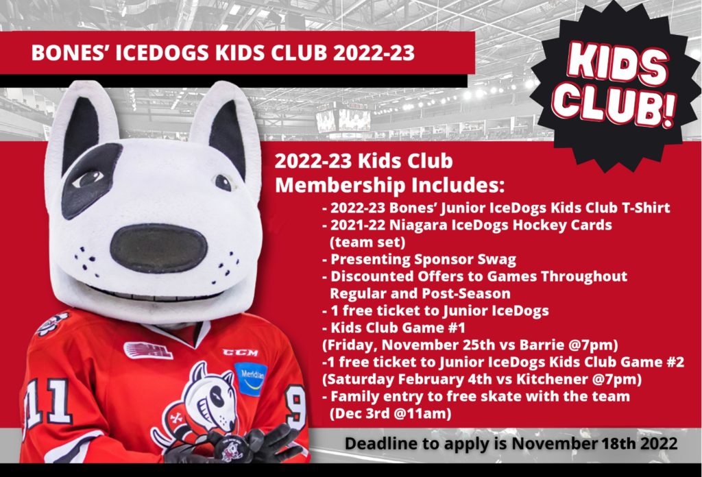 Bones Kids Club 2022/2023 - Niagara IceDogs