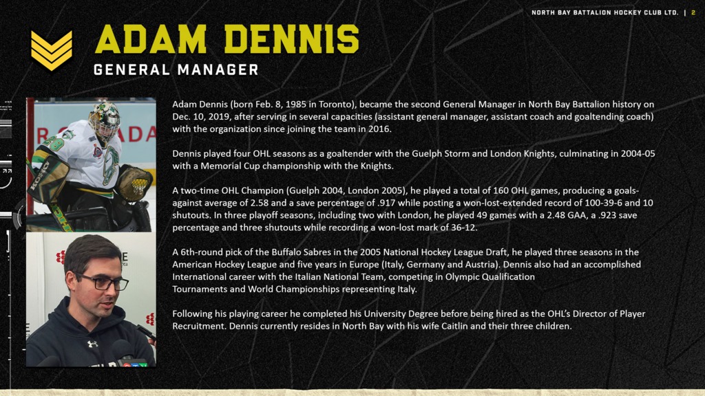 Adam Dennis - North Bay Battalion