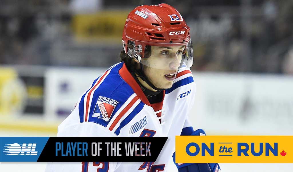 OHL 'On the Run' Player of the Week: Riley Damiani - Kitchener Rangers