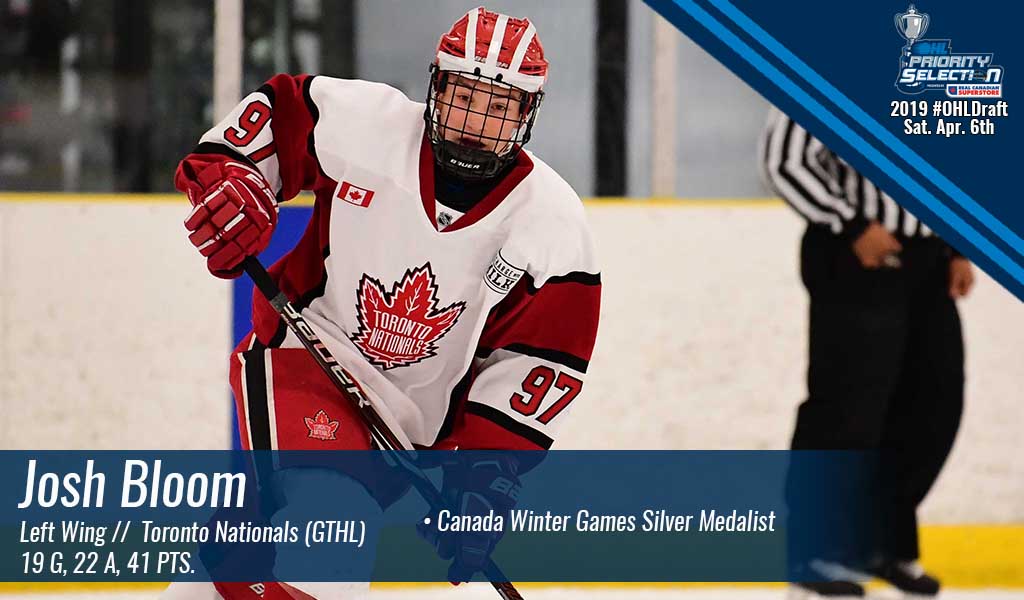 2019 OHL Priority Selection Profile: Josh Bloom - Ontario Hockey League