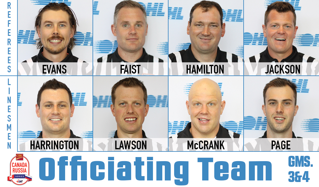 2019 CIBC Canada Russia Series Officiating Team - Ontario Hockey League