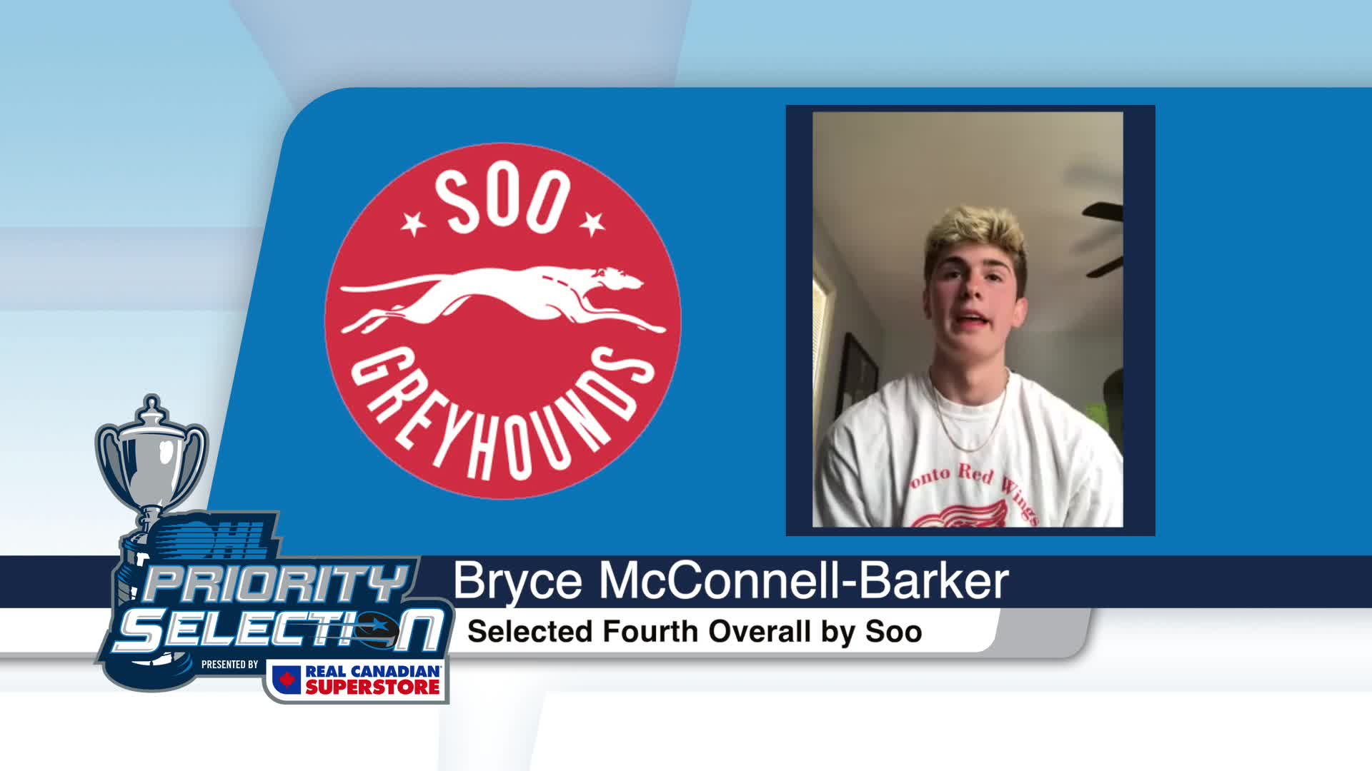 #OHLDraft Introductions: 4th Overall Pick Bryce McConnell-Barker (Soo Greyhounds) - Soo Greyhounds