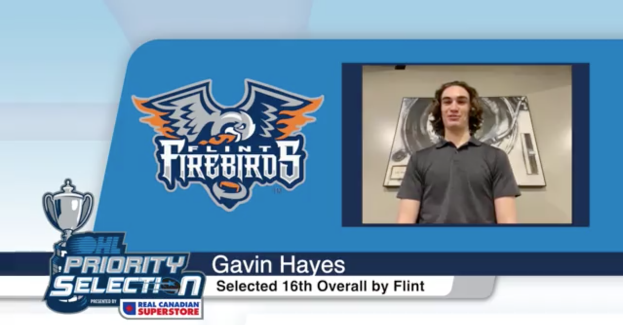 #OHLDraft Introductions: 16th Overall Pick Gavin Hayes (Flint Firebirds ... #OHLDraft Introductions: 16th Overall Pick Gavin Hayes (Flint Firebirds ...