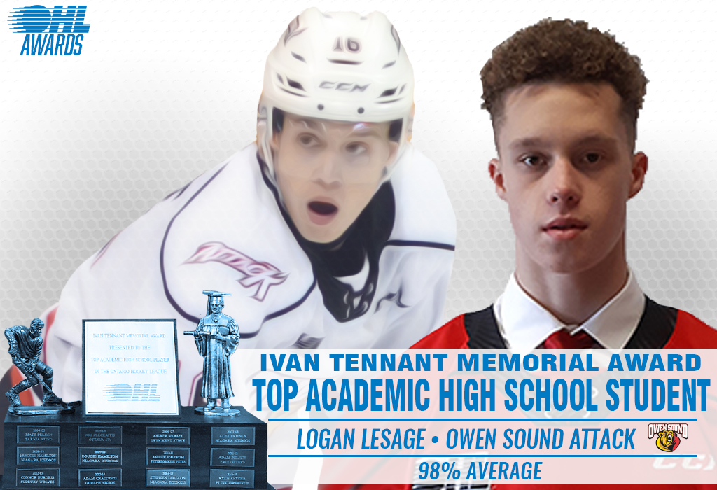 Attack's Logan LeSage Named OHL's Top Academic High School Student - Owen Sound Attack