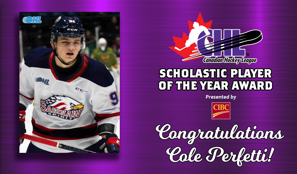 Spirit's Cole Perfetti wins CHL Scholastic Player of the Year Award ...
