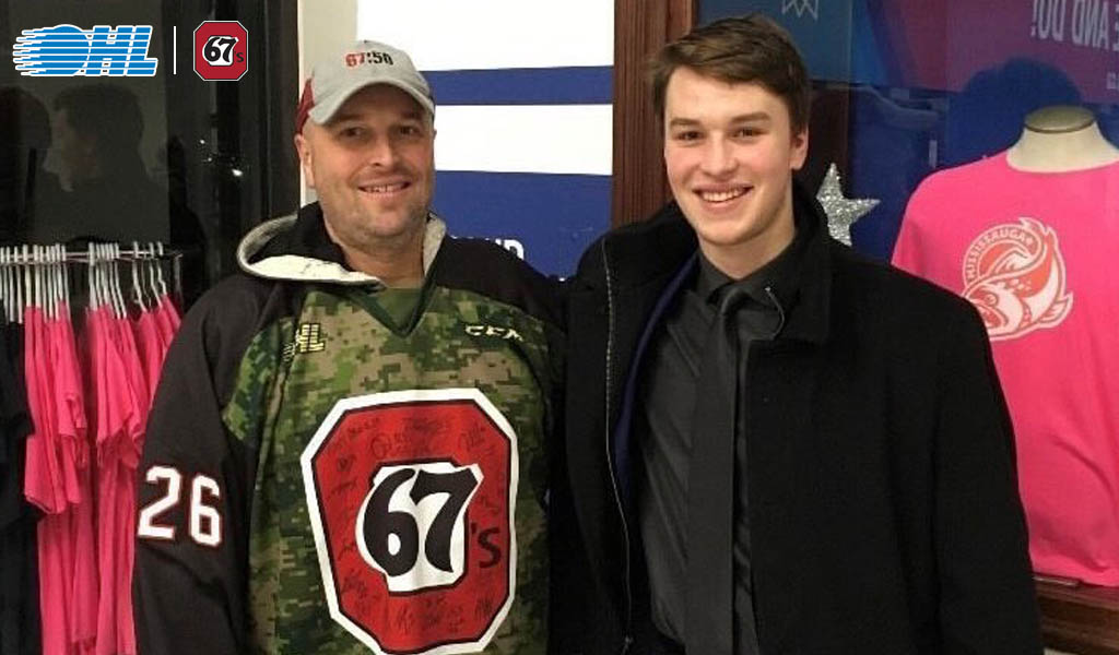 67's' Belanger honours his hero on Remembrance Day - Ontario Hockey League