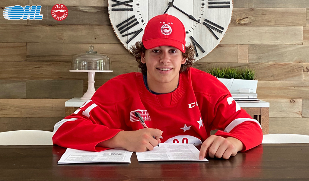 First round pick Justin Cloutier commits to Greyhounds - Ontario Hockey ...