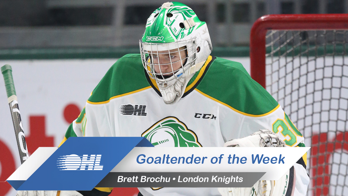 Knights' Brett Brochu Named OHL Goaltender of the Week - Ontario Hockey ...