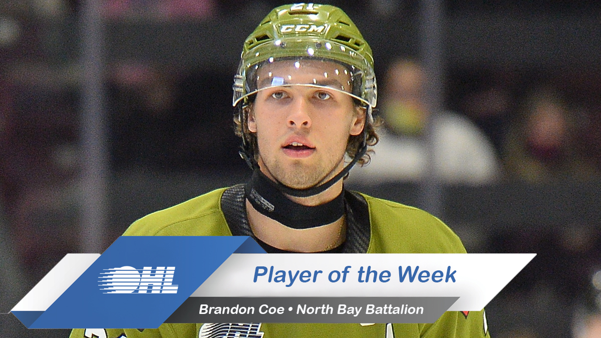 Battalion's Brandon Coe Named OHL Player of the Week - Canadian Hockey ...