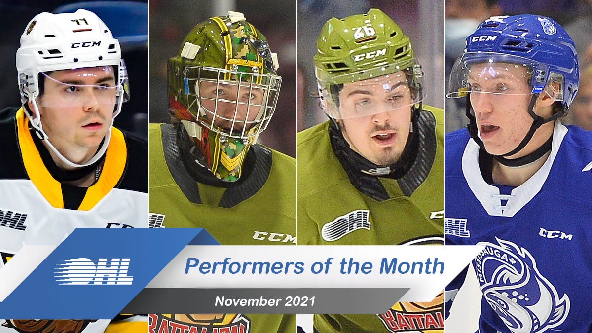 OHL Top Performers of the Month for November - Ontario Hockey League