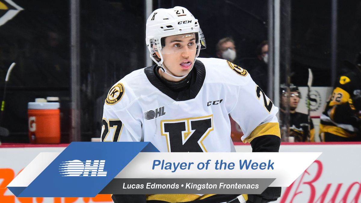 Frontenacs' Lucas Edmonds Named OHL Player of the Week | Canadian ...