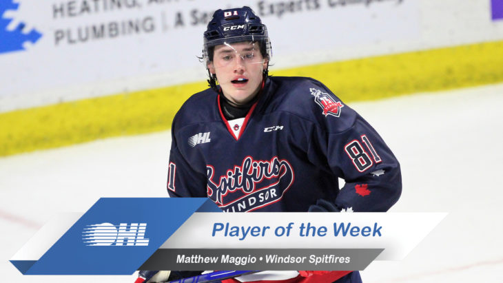 Spitfires’ Matthew Maggio Named OHL Player of the Week – Ontario Hockey ... Spitfires’ Matthew Maggio Named OHL Player of the Week – Ontario Hockey ...
