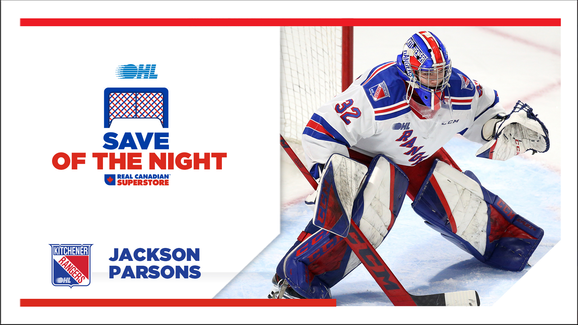 Real Canadian Superstore Save Of The Night: Jackson Parsons Glove Save - Ontario Hockey League