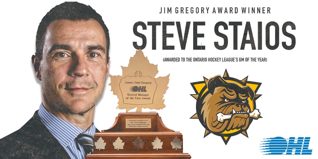 STEVE STAIOS WINS JIM GREGORY AWARD AS OHL GM OF THE YEAR - Brantford ...