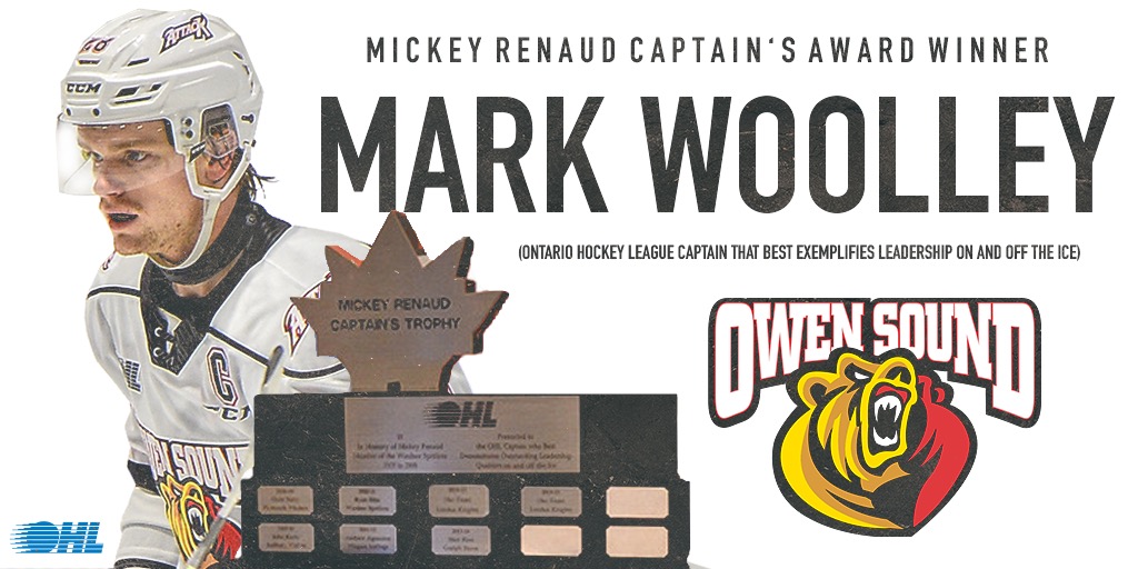 Mickey Renaud Captain's Trophy: Mark Woolley (Owen Sound Attack ...